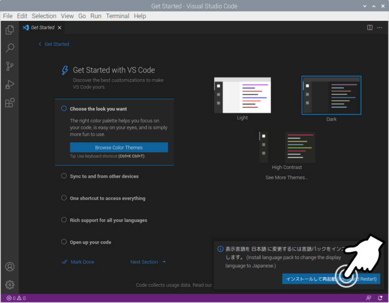 Raspberry Pi OSにVisual Studio Code(日本語)をインストールする手順【Python設定】 | おとといからきたいも